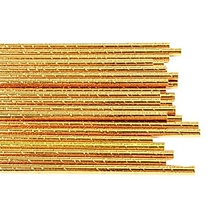 125 PCS Gold Paper Straws Biodegradable Metallic Drinking Decoration Disposable - Boxed 5 Individual Packs of 25 Units