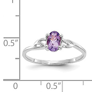 IceCarats 10K White Gold Purple Amethyst Ring Gemstone Band February Birthstone Jewelry Size 7