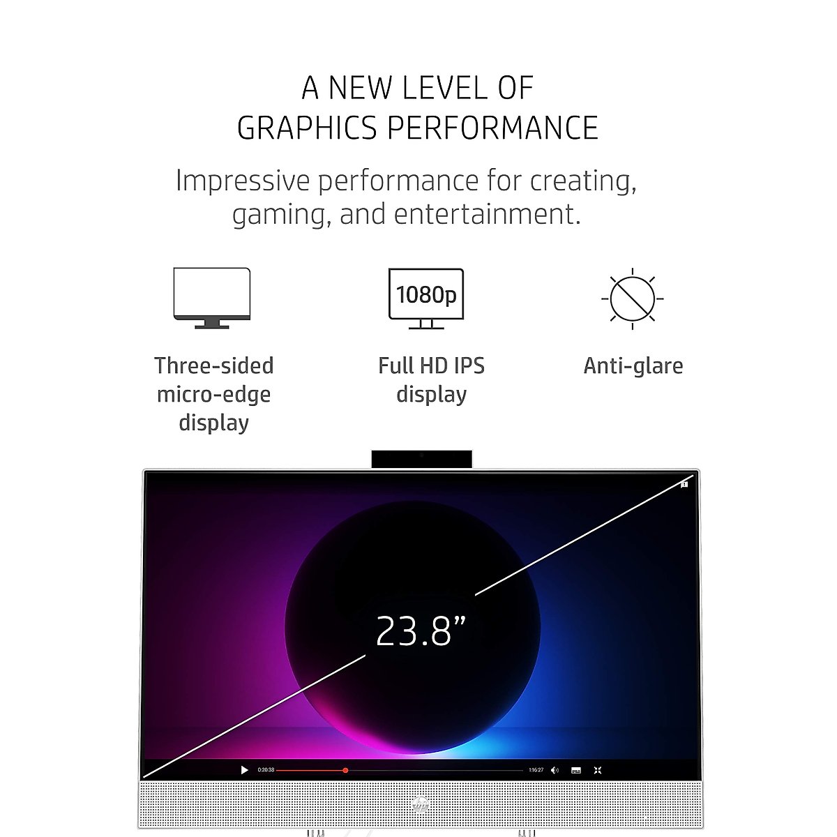 HP All-in-One Desktop PC, 11th Gen Intel Core i5-1135G7 Processor, 8 GB RAM, 512 GB SSD Storage, Full HD 23.8” Touchscreen, Windows 10 Home, Remote Work Ready, Mouse and Keyboard (24-df1270, 2021)