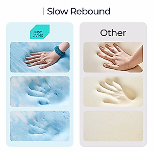 LINSY LIVING Twin Mattress Topper, 3 Inches Dual Layer Firm Memory Foam for Pressure Relief, Removable and Washable Tencel™ Cover, Adjustable Straps, CertiPUR-US Certified, Oeko-TEX, Twin Size