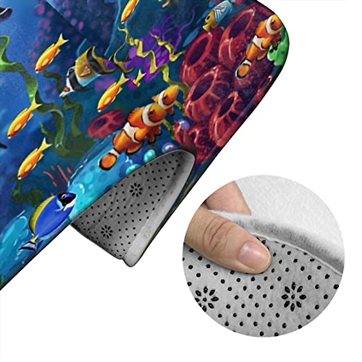 4 Pcs Dolphin Shower Curtain Set with Rugs, Toilet Lid Cover Bath Mat ,Blue Ocean Sea World Decoration Shower Curtain with 12 Hooks,65 x 70 Inches Waterproof Dolphin Shower Curtain for Bathroom Set…