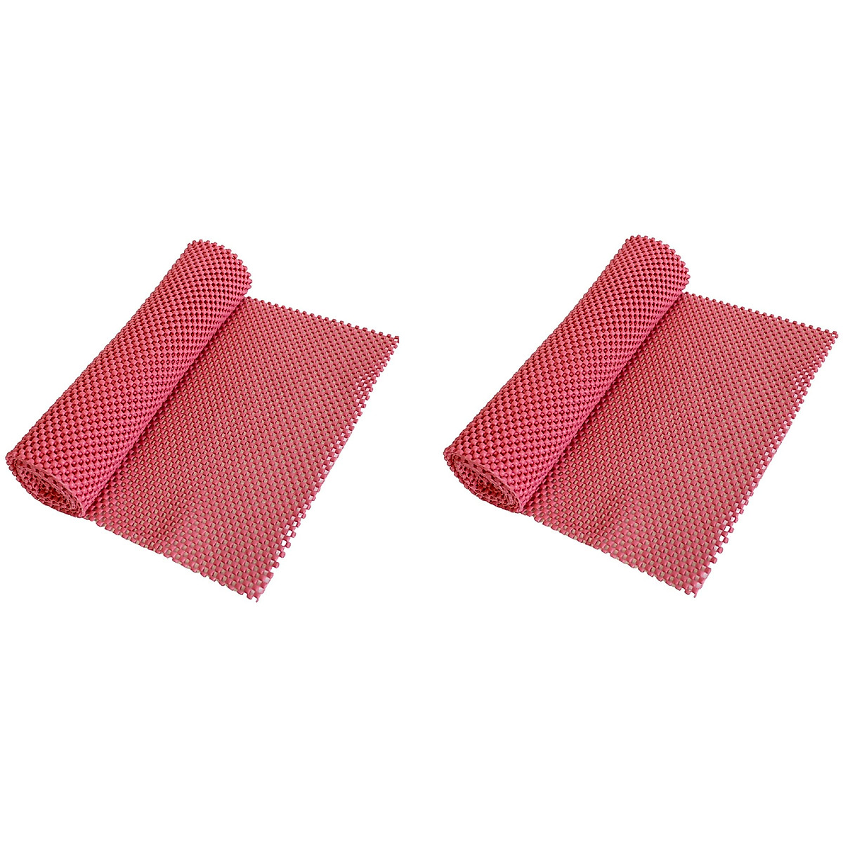 2 Pack Red Anti-Slip Mat Rug Non Skid - Shelf and Drawer Liner Trim to Fit 12 inch x 60 inch Each Roll