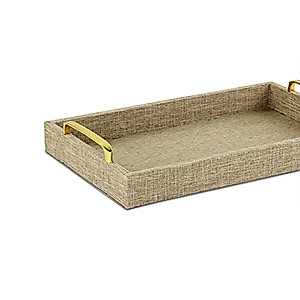 Cheung's 5730 Canter Isle Linen Tray, Beige