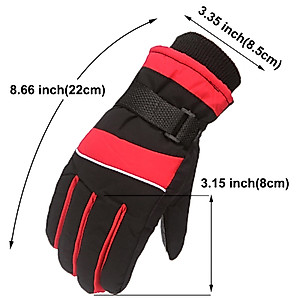 Aniywn Kid's Windproof Waterproof Snow Ski Gloves Children's Winter Warm Thermal Snowboard Gloves for Boys Girls 4-7 Years