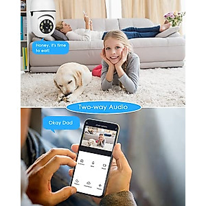 OFYOO Light Bulb Security Camera Wireless Outdoor Indoor 2.4G/5G WiFi Cameras for Home 360° Panoramic Motion Detection and Alarm Two-Way Audio Based E27 Socket