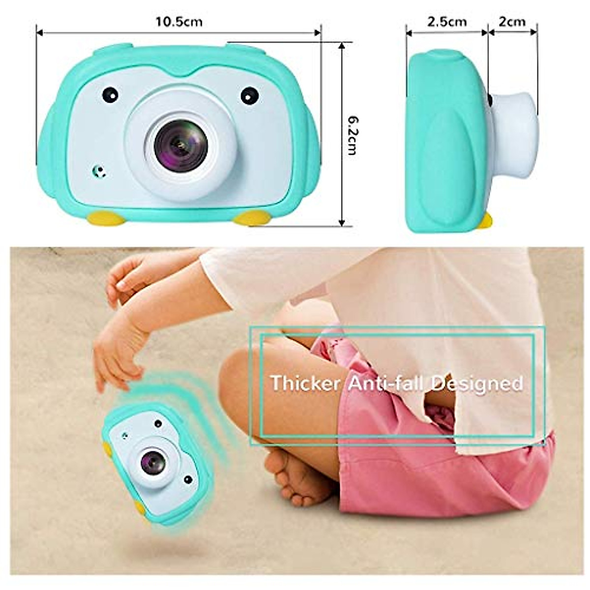 LKYBOA Kids Camera -Cute Kid Gift Digital Camera 12.0MP Screen FHD 1080P Video Resolution Mini Rechargeable Camera for Boys & Girls Ages 3-12-Joytrip Child (Color : B)