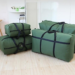 IWEIK Canvas Extra Large Storage Bags Duffle Bags Organizer Bags for Space Saving Moving Storage (100L, Black)