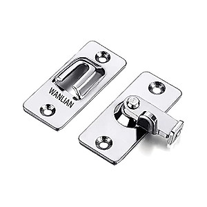 WANLIAN Door Hasp Latch 90 Degree, Stainless Steel Safety Angle Locking Latch for Push/Sliding/Barn Door, Satin Nickel