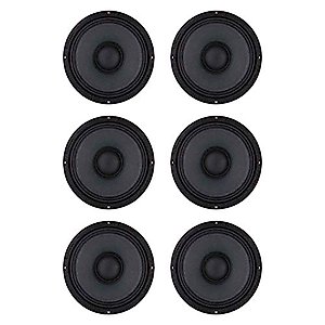 Audiopipe APMB-8B 8 Inch 500 Watt 8 Ohm Low/Mid Bass Frequency Car Audio Loudspeaker with 2 Inch TIL Voice Coil (6 Pack)