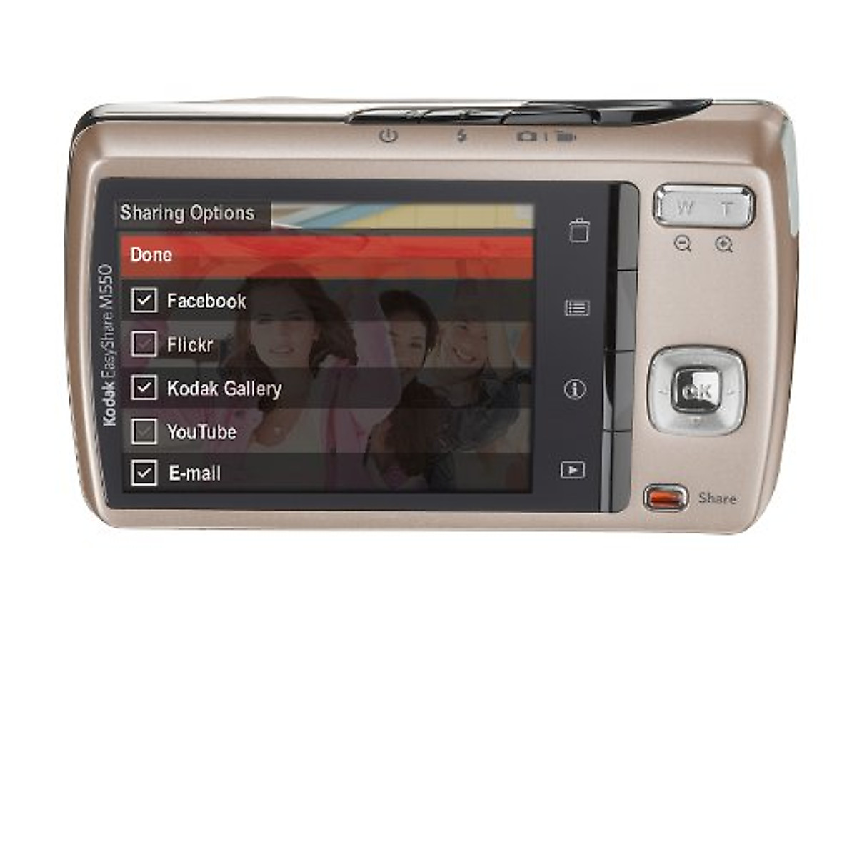 Kodak Easyshare M550 12 MP Digital Camera with 5x Wide Angle Optical Zoom and 2.7-Inch LCD (Tan)