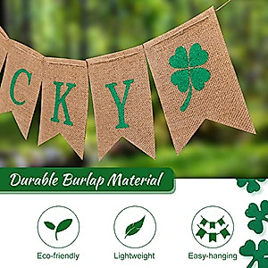 3 Pieces St. Patrick's Day Felt Balls Garland with Lucky Shamrock Garland Banner St Patrick Garland St. Patrick's Day Decorations for Irish Wall Hanging Decorations