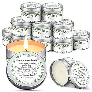 MTLEE 24 Pcs Funeral Favors Memorial Lavender Scented Candles Funeral Tealight Candles White Candles Funeral Gift Sympathy Gifts Condolence Bereavement Candle for Guest Funeral Party Family (Greenery)