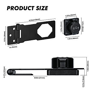 Mugvolax Anti-Theft Household Cabinet Password Hasp Locks, Combination Door Lock, Combination Latches, Keyless Door Lock, Hasp Locks with 3 Digit Password for Combination and Cabinet