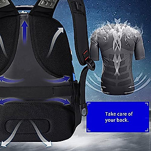 SHRRADOO Extra Large 50L Travel Laptop Backpack with USB Charging Port, College Backpack Airline Approved Business Work Bag Fits 17 Inch Computer for Men Women