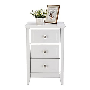 Bonnlo Upgraded White Nightstand with 3 Drawers, Modern Night Stands for Bedrooms Set of 2, Wooden Bed Side Table/Night Stand for Small Spaces, College Dorm, Kids’ Room, Living Room, 23.6in H