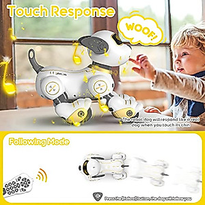 SONOMO Remote Control Robot Dog Toy for Kids, Programmable Robotic Puppy, Smart Interactive Stunt Robot Dog Toy for Kids 3-8 Year Gift