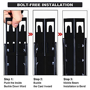 Vandise Garage Storage Shelve Heavy Duty Multipurpose Garage Shelving, 1544lbs Capacity Metal Shelve for Storage, 4 Tier Metal Shelving, Bolt-Free Assembly, Adjustable High (Black)