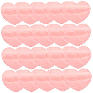 50 Pcs Heart Shaped Heart Shaped Bags Valentine Bag Heart Food Self Sealing Bags Heart Self Sealing Bags for Trinket Small Heart Shape Self Sealing Bags