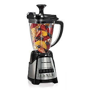Hamilton Beach MultiBlend Blender & Food Chopper with 4 Functions for Dicing, Grinding, Shakes and Smoothies, 48oz Tritan Jar and 24oz Vegetable Dicer Attachment, Black (58159)