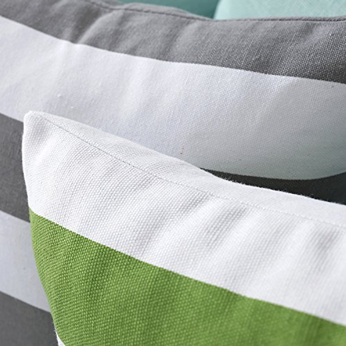 TAOSON Black and White Stripe Pattern Home Decorative Cotton Canvas Square Toss Pillowcase Cushion Cover Sofa Throw Pillow Case with Hidden Zipper Closure Only Cover No Insert 16 x 16 Inch 40x40cm