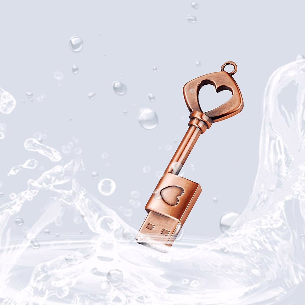 GARRULAX USB Flash Drive, 32GB USB2.0 Cute Shape Lovely USB Memory Stick Date Storage Pendrive Thumb Drives (32GB, 5xHeart Keys)