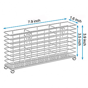iPEGTOP Utensil Drying Rack Basket Holder for Kitchen Counter, Hanging Standing Cutlery Silverware Flatware Organizer with Hooks for Spatula Spoon, Rustproof 304 Stainless Steel