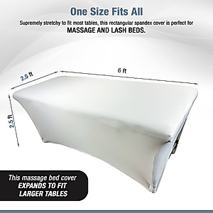 XOLLOZ | Lash Bed Mattress + Lash Bed Cover (White) | Comfortable Mattress Topper with Four Corner Straps & Anti-Slip Bottom | Spa Bed Cover for Lash Extension Bed