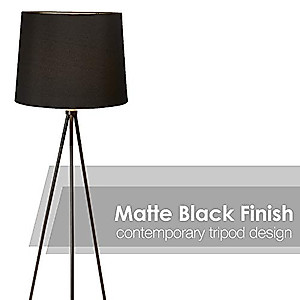 Newhouse Lighting NHFL-AL-BK Alexandria Tripod Floor Lamp, Black