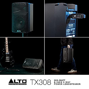 Alto Professional TX308 – 350W Powered DJ Speakers, PA System with 8" Woofer for Mobile DJ and Musicians, Small Venues, Ceremonies and Sports Events
