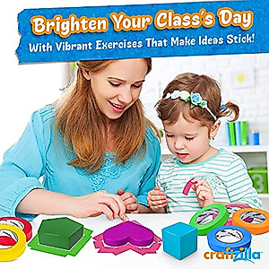 Craftzilla Colored Masking Tape – 11 Extra Large Rolls – 1,815 Feet x 1 Inch of Colorful Craft Tape – Vibrant Rainbow Color Teacher Tape – Great for Art, Lab, Labeling & Classroom Decorations