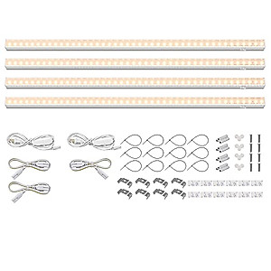 Barrina T5 Grow Lights, Full Spectrum Plant Growing Lamp, 4ft 80W (4 x 20W, 500W Equivalent), LED Grow Light Bulbs, Grow Light for Indoor Plants, Greenhouse, Plug and Play, Yellow, 4-Pack