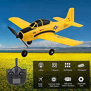 GoolRC RC Plane, WLtoys A210 RC Airplane, 2.4Ghz 4 Channel Remote Control Airplane with 6 Axis Gyro, RC Aircraft Model Flight Toys, Easy & Ready to Fly for Adults and Beginners