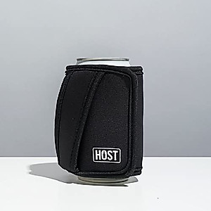 HOST Insta-Chill Can Cooler Flexible Freezable Gel and Ice Pack for Regular 12 oz Cans, Black