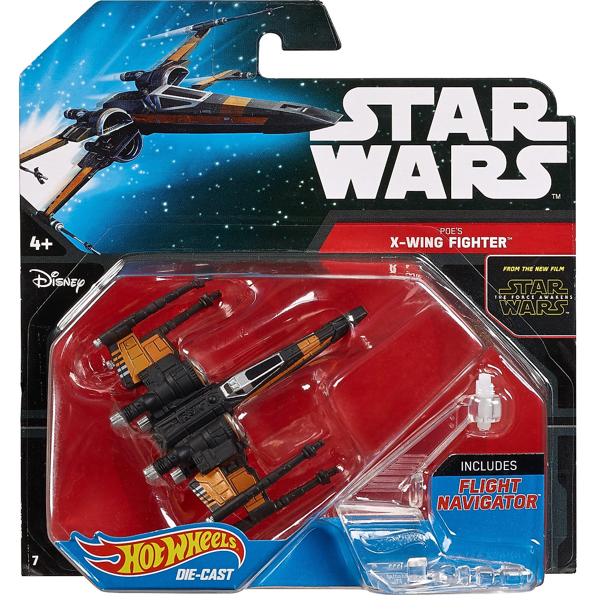 Hot Wheels Star Wars: The Force Awakens Hero Open Wing Orange Starfighter Starship Vehicle