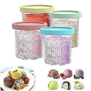 VRINO Creami Deluxe Pints, for Ninja Creami Ice Cream Maker Pints,24 OZ Pint Containers with Lids Reusable,Leaf-Proof Compatible NC500,NC501 Series Ice Cream Maker