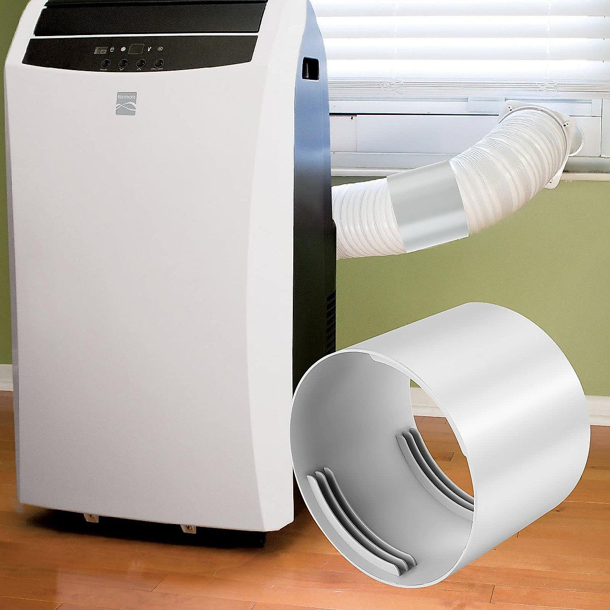 2-PACK Air Conditioner Exhaust Hose Coupler 5 Inch, Supports Clockwise and Counter-Clockwise Thread Hose Connector, Portable AC Coupler