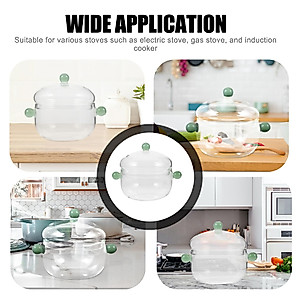 Saucepan Stovetop Pot Lid Borosilicate Cookware Pasta Noodle Soup Milk Transparent