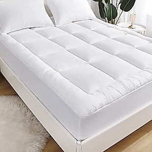 YUGYVOB Queen Mattress Pad, Pillow Top Cooling Mattress Topper with 8"-20" Deep Pocket, 600GSM Thick Bed Topper Mattress Cover Protector, Quilted Down Alternative Fill