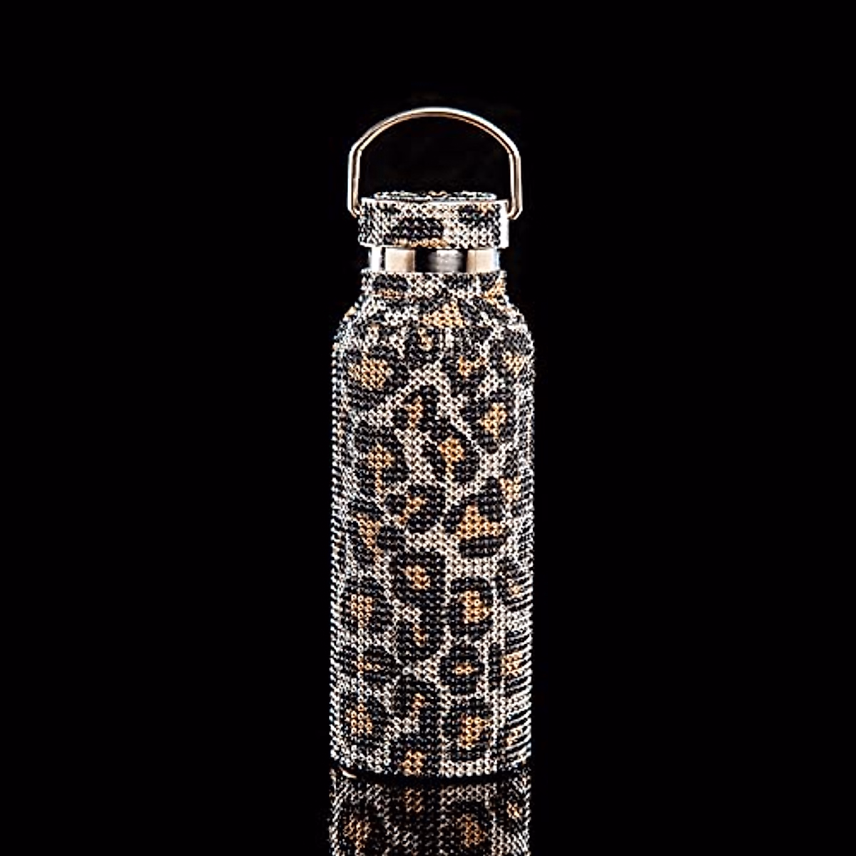 RBKLO Sparkling Rhinestone Insulated Bottle, Bling Thermal Bottle Diamond Thermol, Vacuum Flask Mug Coffee Cups, Thermos Cups for Hot Drinks Leakproof, Best Gift for Men Women (Leopard, 750ml)