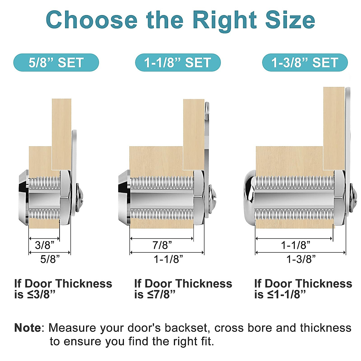 Pertinel Cam Locks Cabinet Locks Keyed Alike, 1-3/8'' (Length) Cylinder Fits on 1-1/8'' Max Panel Thickness, Secure Files Drawers RV Storage Locks Replacement Set, Zinc Alloy (1-3/8 Inch 2Pcs)