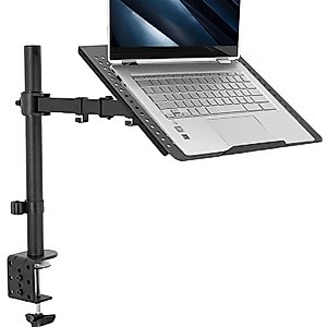 VIVO Single Laptop Notebook Desk Mount Stand, Fully Adjustable Extension with C-clamp, Fits up to 17 inch Laptops, Black, STAND-V001L