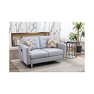 Lilola Home Victoria Love Seats, Light Gray