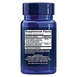 Life Extension Cytokine Suppress with EGCG - Inflammation Management Supplement - For Immune System Response - Non-GMO, Gluten-Free - 30 Vegetarian Capsules