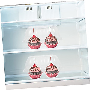 NOLITOY 20 Pcs Four Piece Cake Box Cupcake Holders Cupcake Storage Pastry Containers Cupcake Container Muffin Gifts Carriers Plastic Cupcake Carrier Tote Box Clamshell The Pet Food