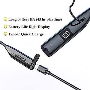 CATHERMENGO Multi Speakers Wireless Bluetooth Headphones, Neckband Headset with Built-in Noise Cancelling Microphone, Hi-Fi Stereo Gaming Running Earbuds