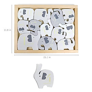 HanMiaMia Wooden Elephant Toys 12 PCS Stacking Toddler Toy Montessori Balance Activities Game for Baby