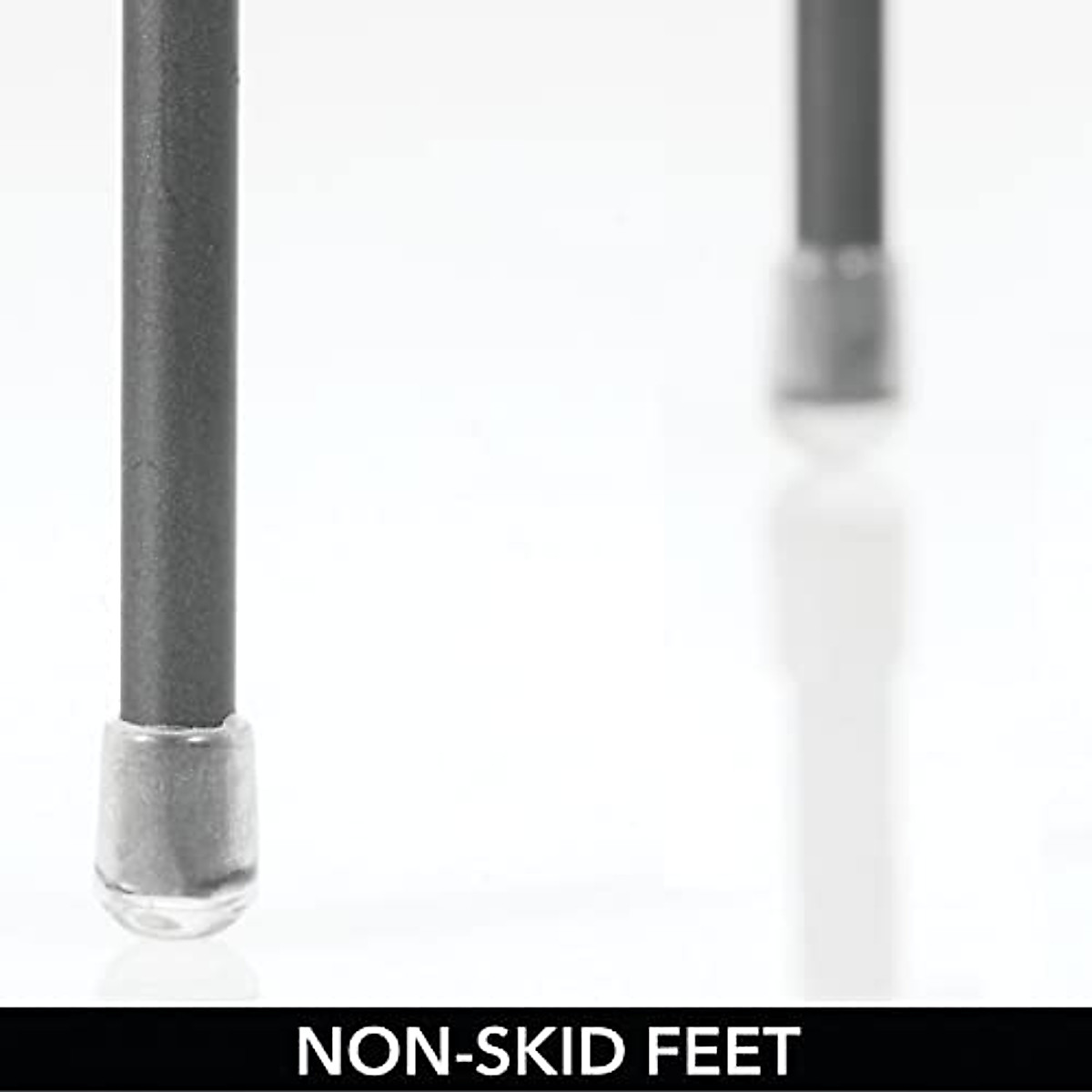 mDesign Modern Metal Square Closet, Cabinet, Countertop Organizer Storage Shelf for Bedrooms, Bathrooms, Entryways and Hallways - Durable Steel, Non-Skid Feet - 4 Pack - Graphite Gray