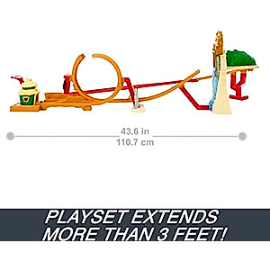 Hot Wheels The Super Mario Bros. Movie Track Set, Jungle Kingdom Raceway Playset with Mario Die-Cast Toy Car Inspired by the Film