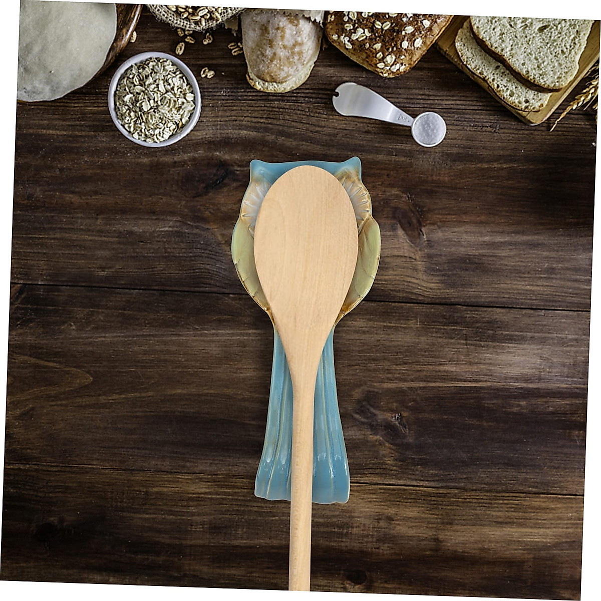 Yardwe Owl Spoon Holder Decorating Tools Buffet Serving Utensils Soup Spoons Ceramic Utensil Rest Dish Ceramic Ladle Rest Owl Spoon Rest Ceramic Scoop Holders Ceramic Spoon Rest Blue Fork