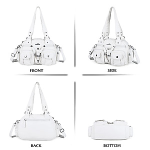 Angel Kiss Hobo Crossbody Purses for Women Shoulder Bag Multipocket Soft Hobo Purses Removable Strap Leather Handbags